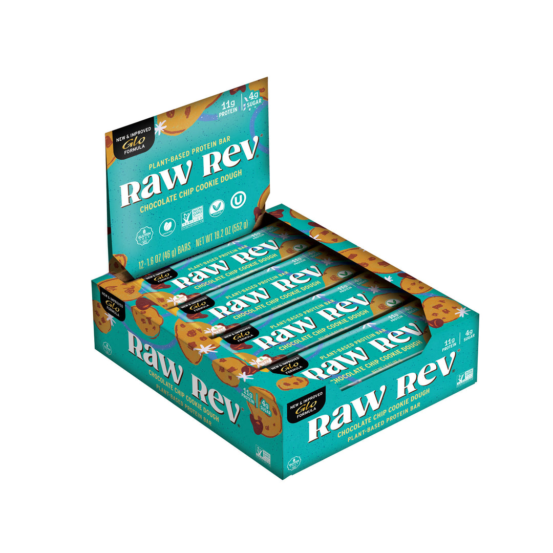 Chocolate Chip Cookie Dough Vegan Protein Bars | Raw Rev